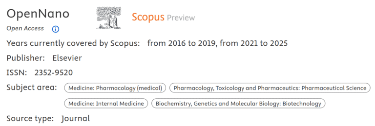 Open Nano Research Journal – Scopus || Elsevier || Multidisciplinary ...